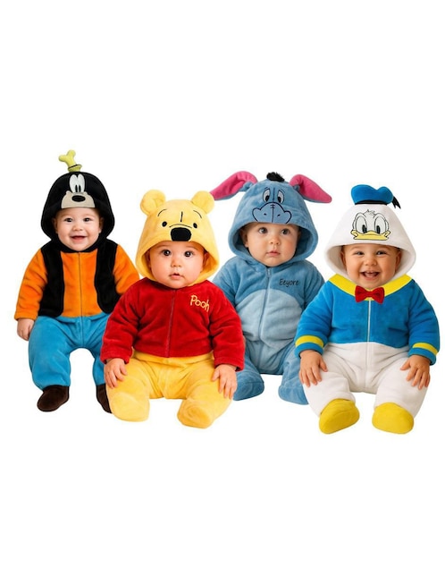 Set de mamelucos Disney Goofy, Pooh, Igor y Donald para bebé 1